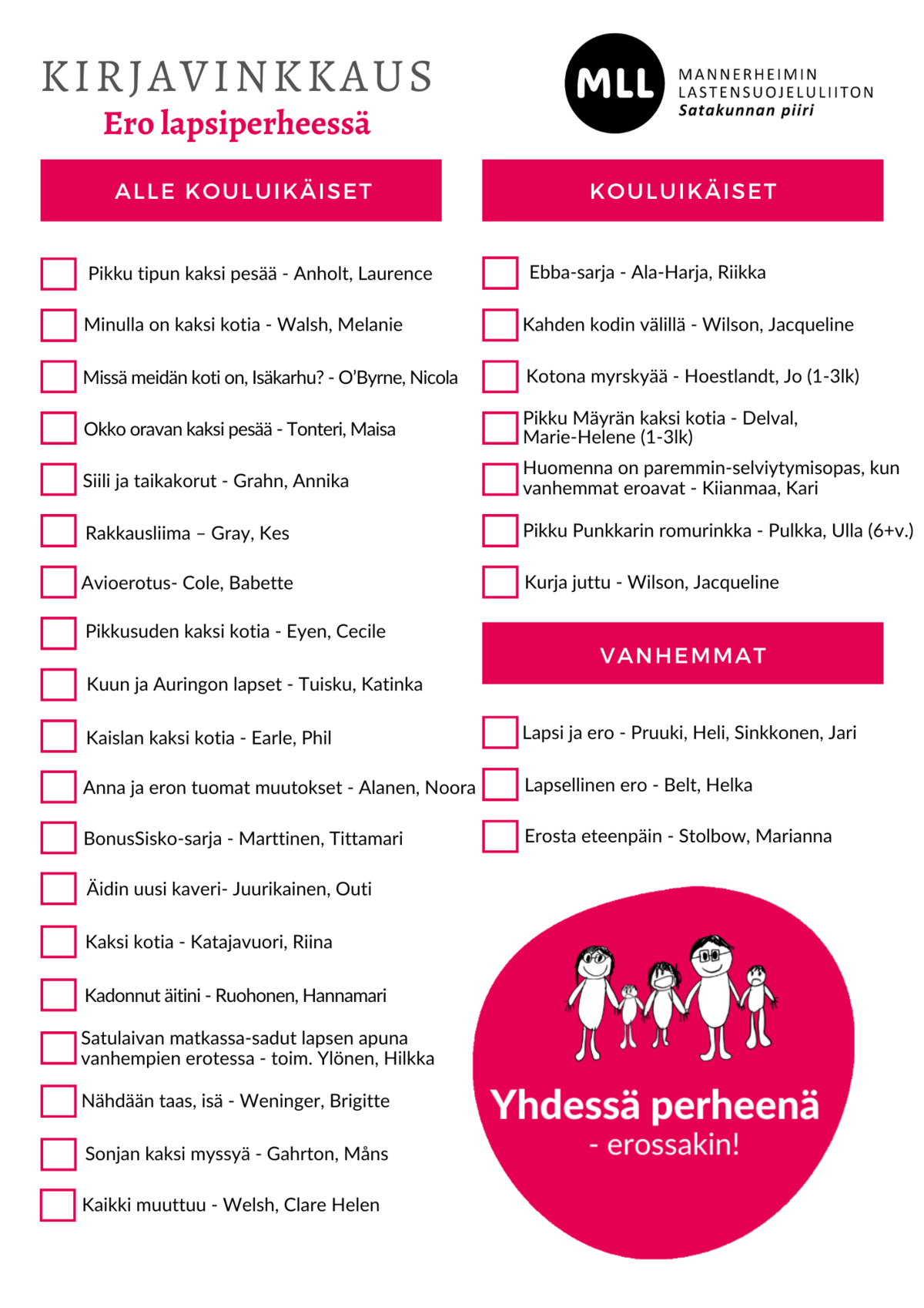 Kirjavinkkejä ym... - MLL:n Satakunnan piiri